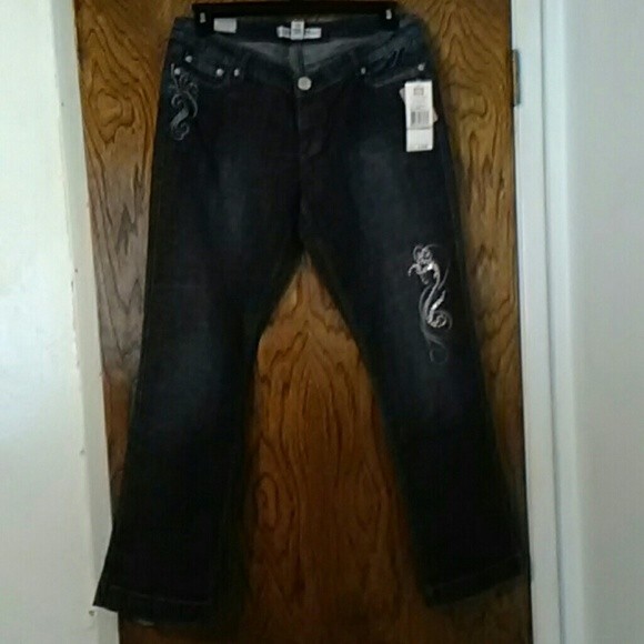 Vintage Ecko Red Drkwsh Jeans w Rhinestones & Fringe on Pockets, Size ...