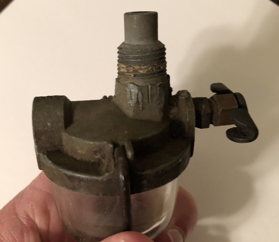 Vintage Small Glass Sediment Bowl Fuel Filter Carburetor 4" Car Truck ...