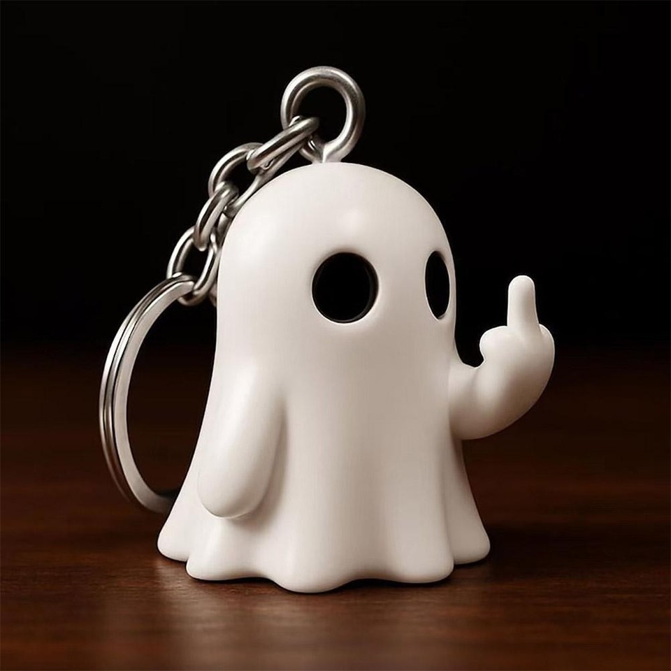 Funny Middle Finger Ghost Statue Halloween Resin Figurine for Home ...