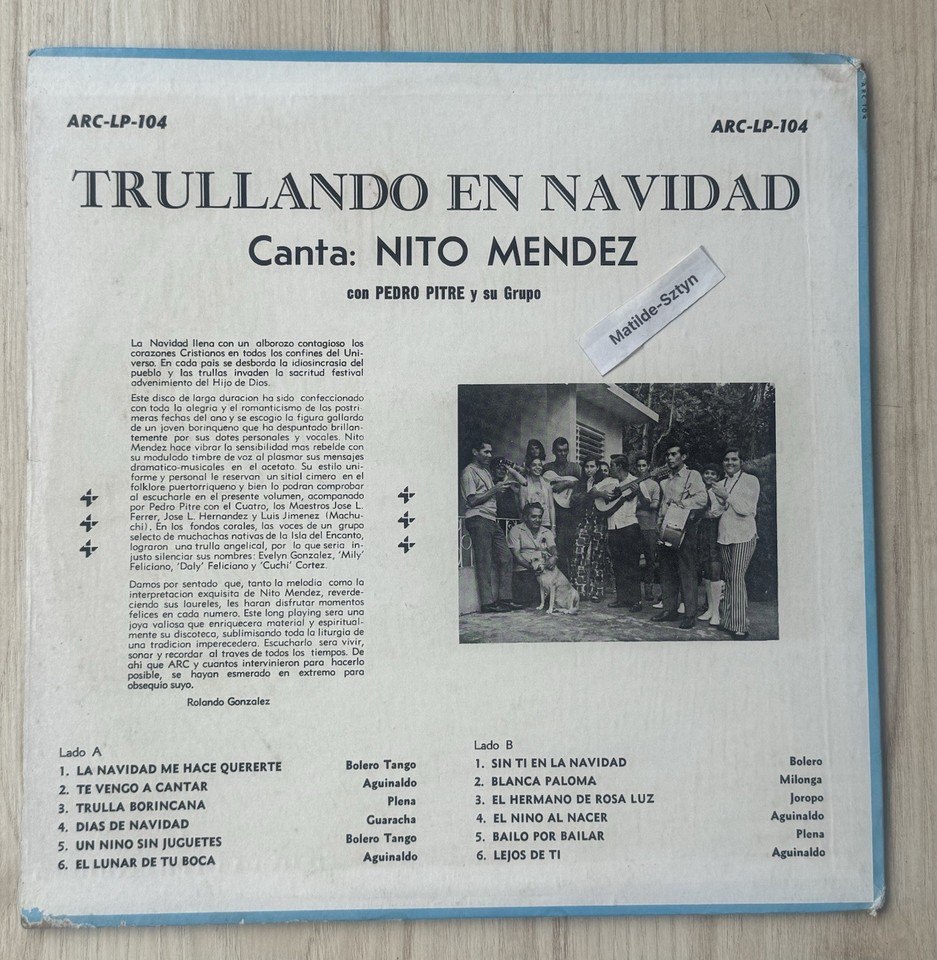 NITO MENDEZ Trullas Navidenas PEDRO PITRE Puerto Rico LP Latin Jibaro ...