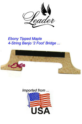 Leader 4 - String Banjo Bridge 2 Footed Ebony Top | eBay