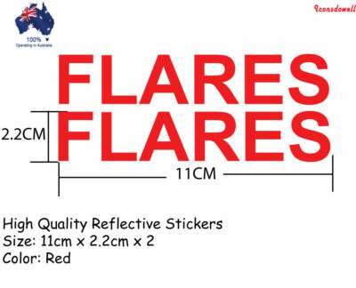 2x FLARES Reflective Stickers Decals boat safety sticker Best Gifts | eBay