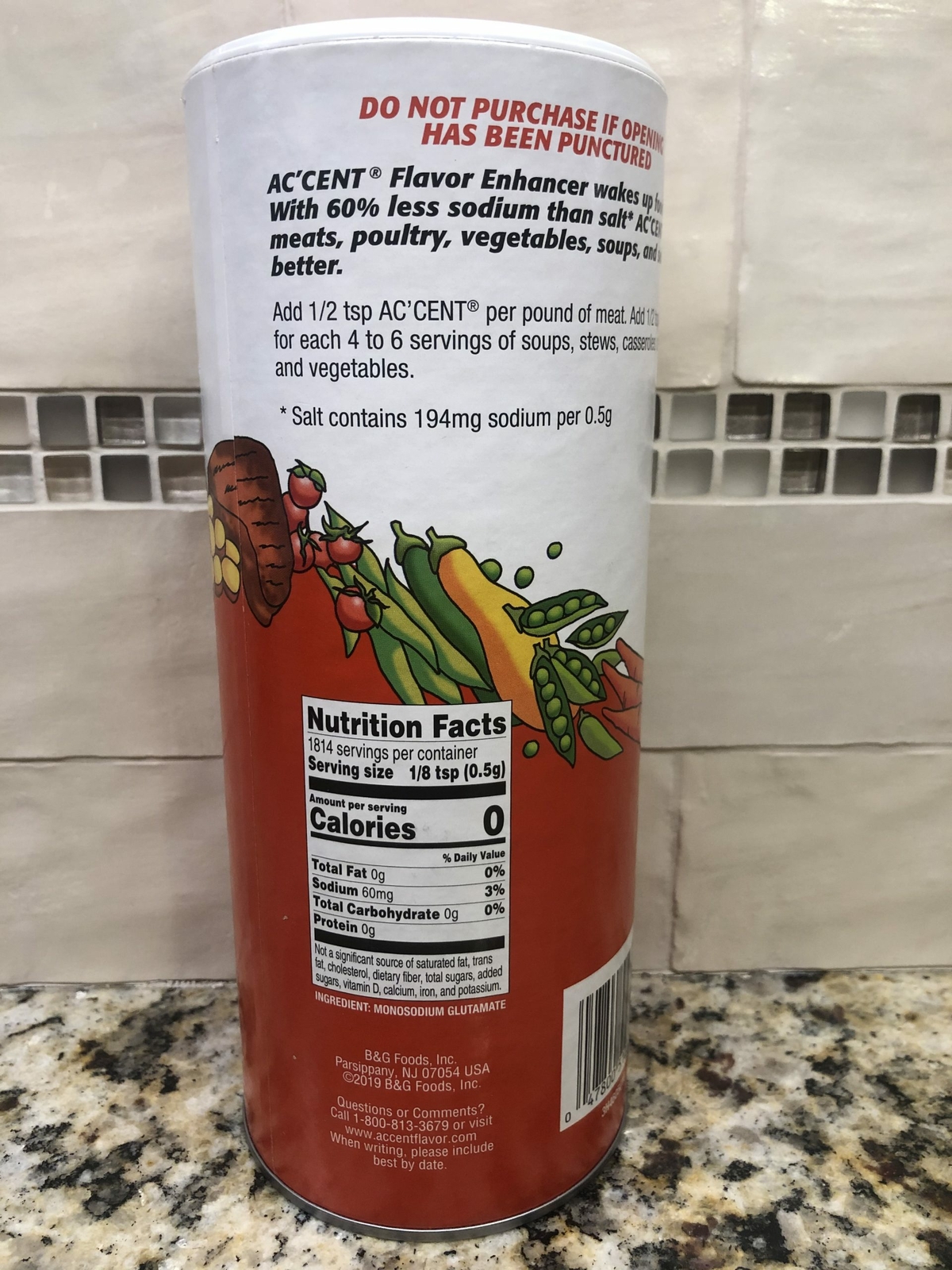 Accent All Natural Flavor Enhancer Seasoning 32 oz Less Sodium fish ...