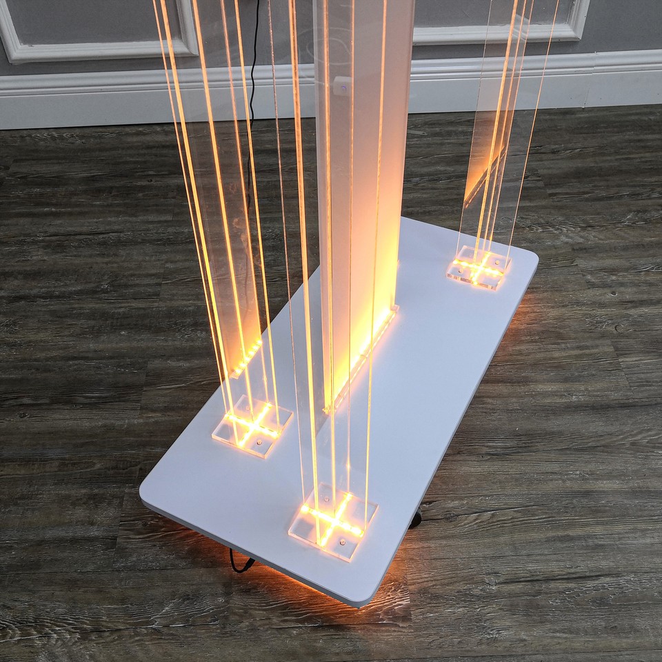 Lighted Clear Acrylic Led Podium Pulpit Wood Lectern Churches Synagogue ...