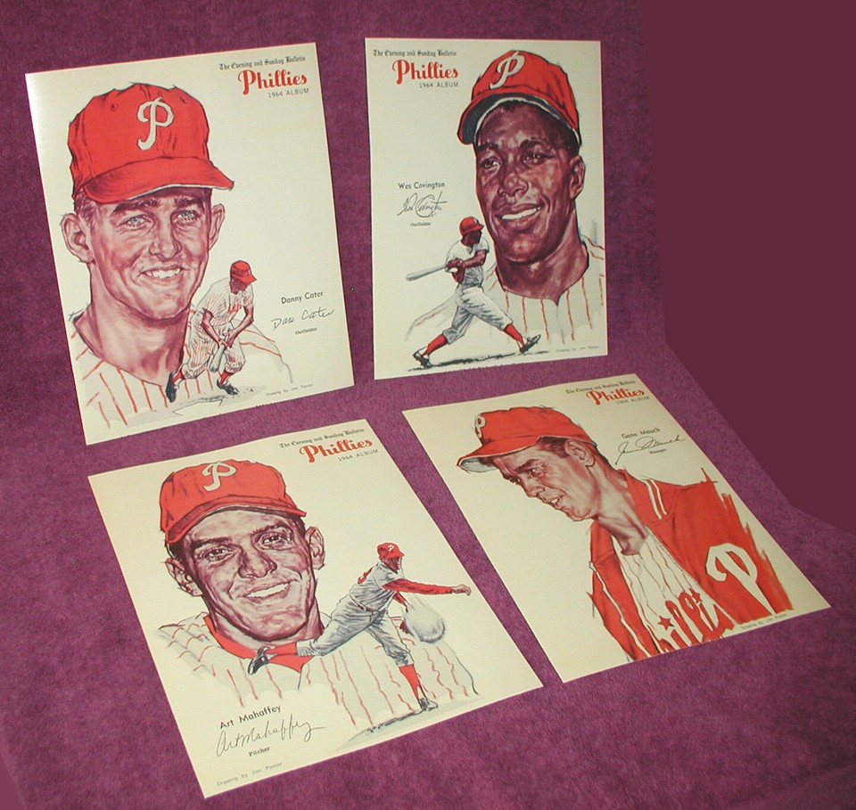 1964 PHILADELPHIA PHILLIES EVENING & SUNDAY BULLETIN REPRODUCTION 27 ...