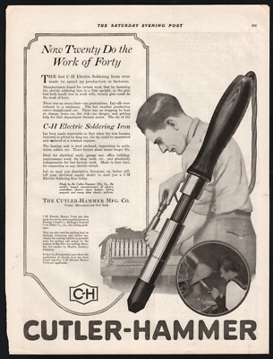 1920 CUTLER-HAMMER Soldering Iron Antique Tool PRINT AD | eBay