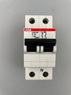 ABB, S201-NA C16, 12,5 mm, 2-Pole Circuit Breaker, 2CDS251103R0164 ...
