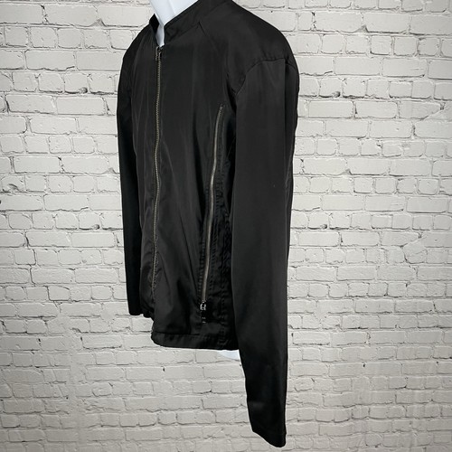 Foreign Exchange Black Zipped Lightweight Lined Band Collar Jacket Size ...