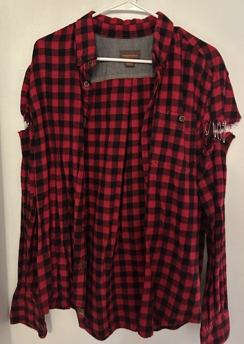 Northwest Territory Red Plaid Distressed Festival Flannel Unisex Size M ...