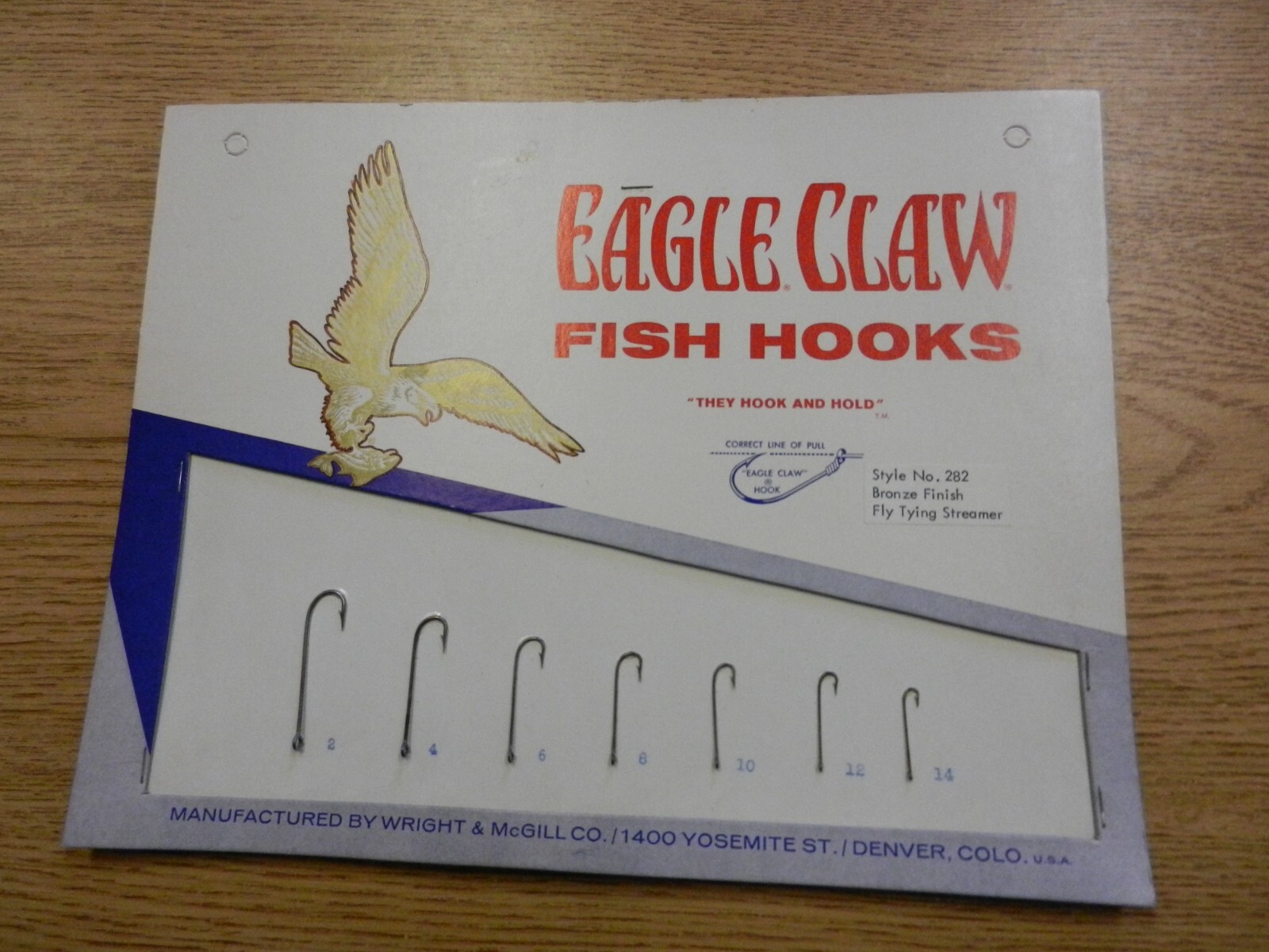 Eagle Claw Hook Display Card Advertising Salesman's Sample 1950's-60's No. 282 | eBay