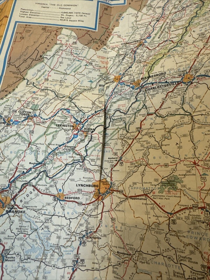 1979 Edition Virginia Official State Highway Travel Road Map Vintage ...
