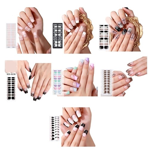20 Pcs Gel Nail Sticker Long Lasting Gel Nail Wraps with Soft Glossy ...