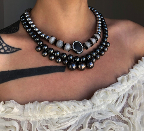 Chunky stone necklace, fancy statement gemstone bead necklace | eBay