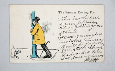 Evening Post Drinking Drunk Victorian Era Vintage Used Postcard 1900 ...