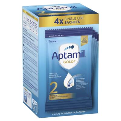 Aptamil Gold+ 2 Baby Formula Powder Sachets 6-12 Months 4 Pack | eBay
