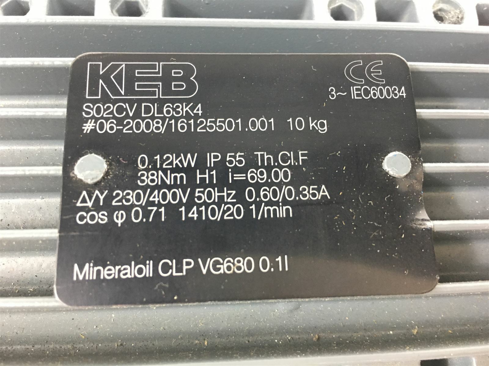 KEB 0,12 KW 20 min Getriebemotor S02CV DL63K4 Gearbox | eBay