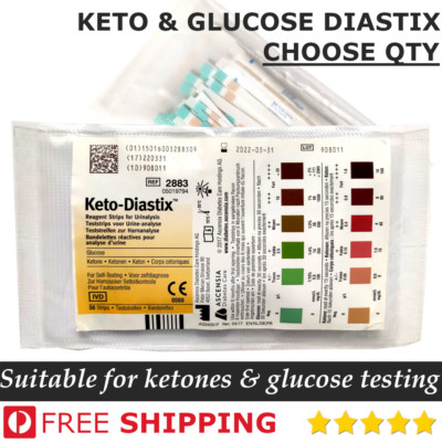 Bayer Diastix Glucose & Urine Ketostix Reagent Test Strips Keto Ketone ...