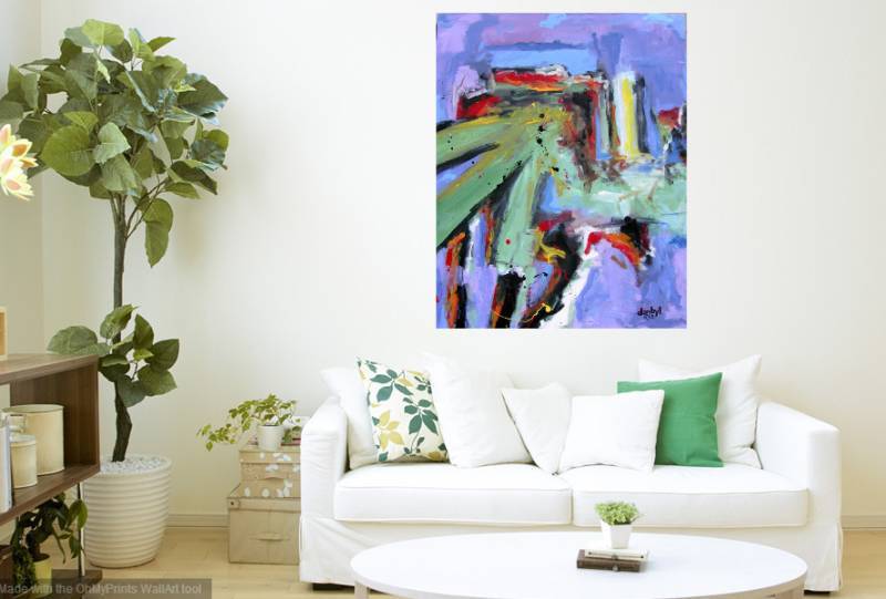 MODERN ABSTRACT Original ART PAINTING DAN BYL Retro Contemporary Huge ...