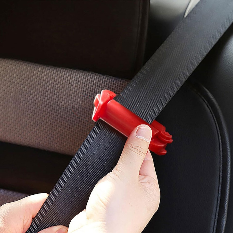 Red Car Safety Belt Seat Clip Buckle Lock Fixed Non-Slip Strap Clamp ...