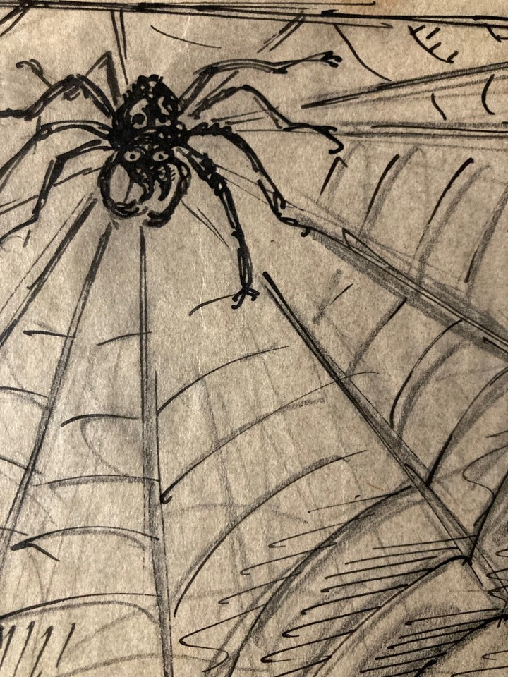 Very Beautiful Ink Drawing on Canvas Spider Woman Dance 1930 To ...