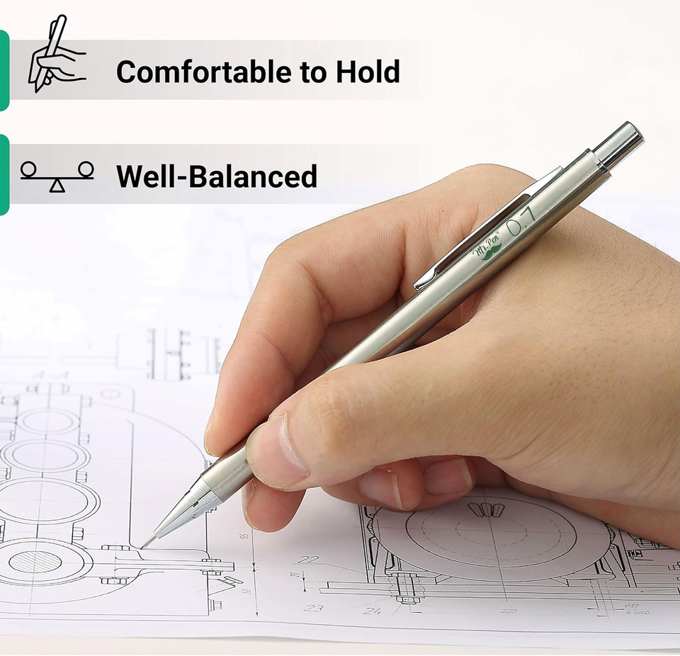 Mr. Pen- Metal Mechanical Pencils, 0.7Mm, 2 Pack, Lead Pencil, Metal ...