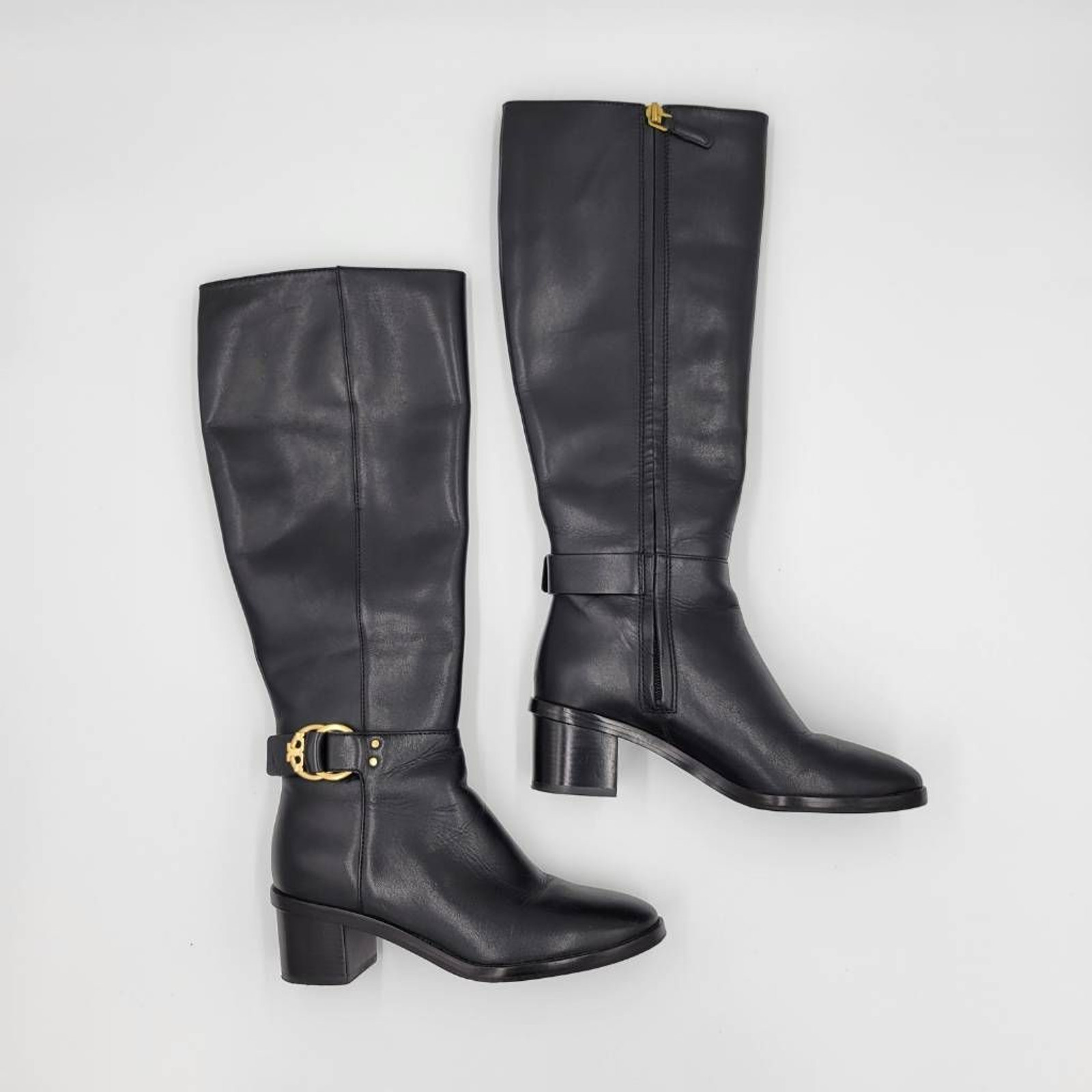 Tory Burch Womens Marsden Riding Boots Black Leather … - Gem