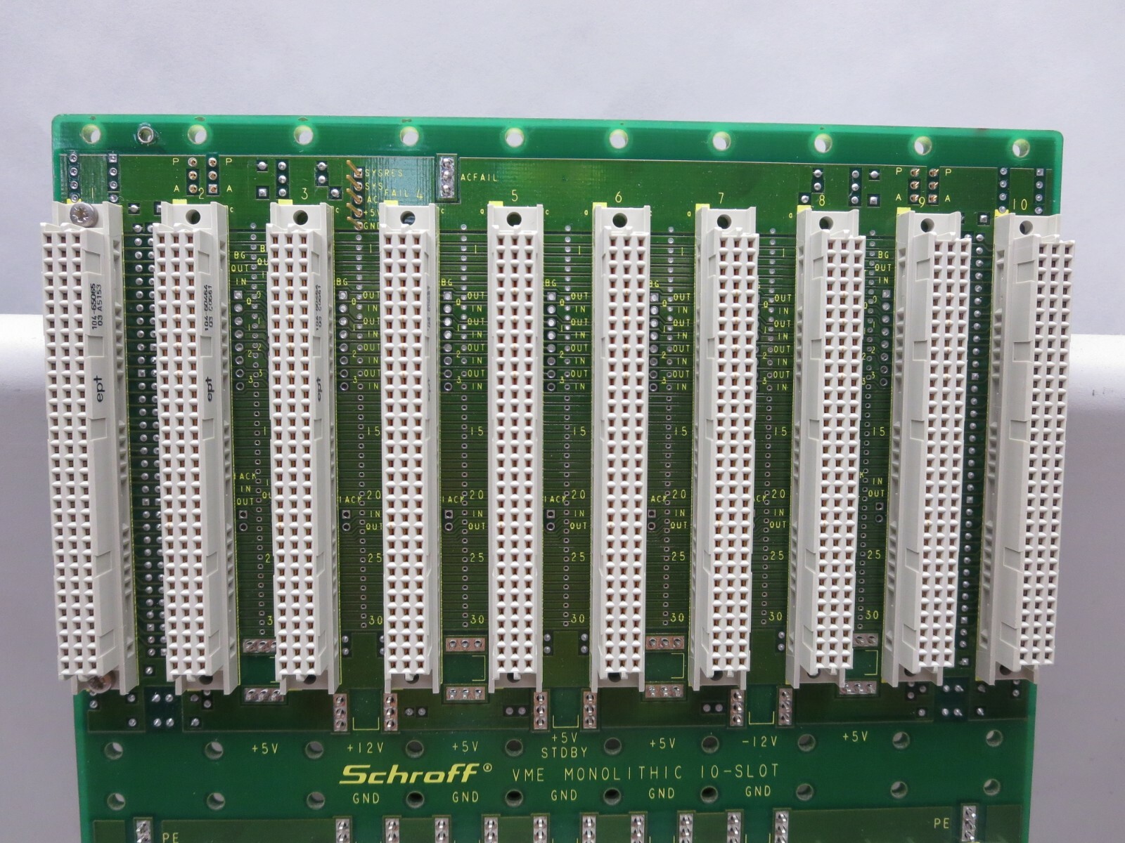 Schroff, 23000-470, Backplane,VME Monolithic,10-Slot,Removed From ...