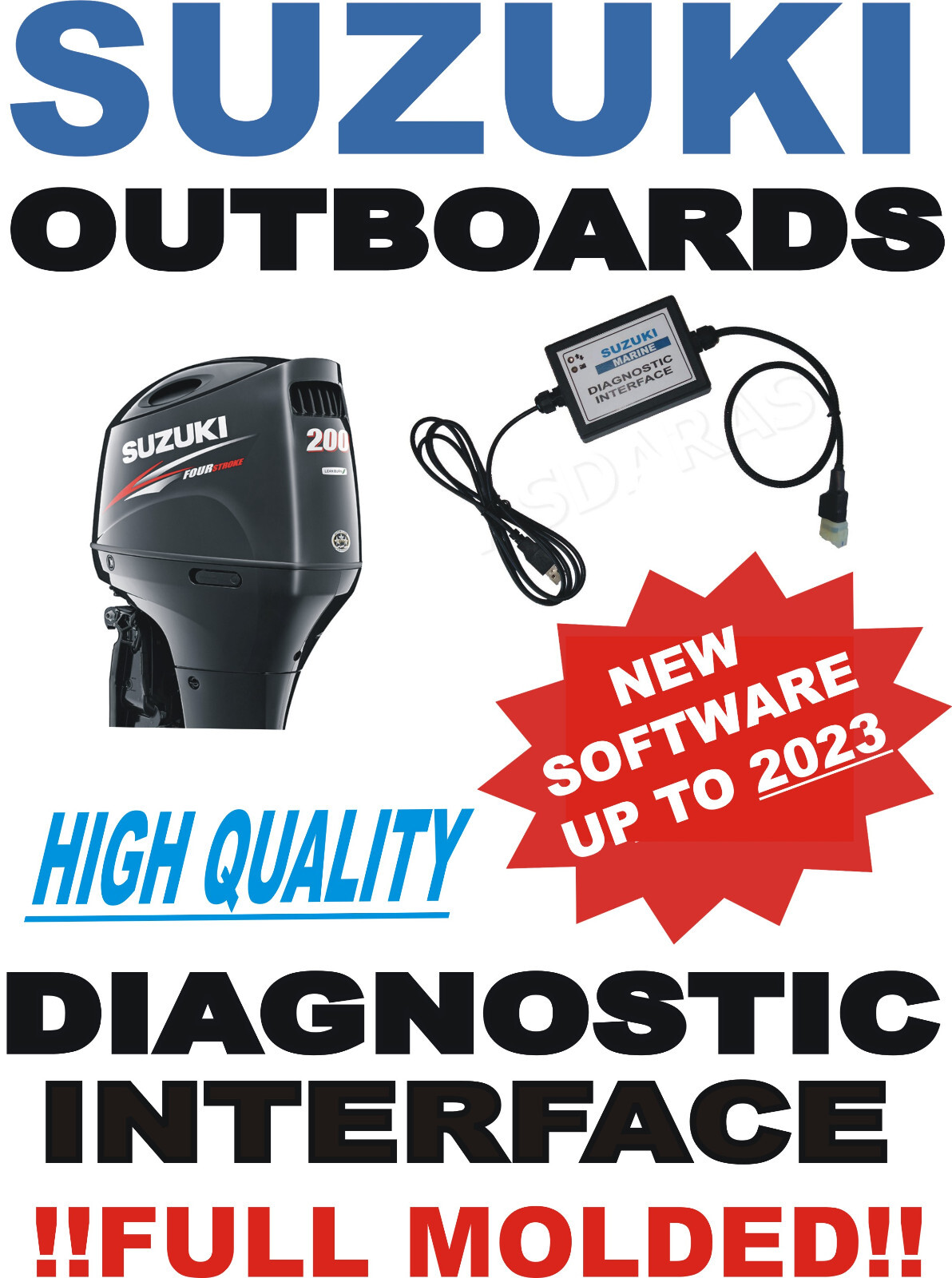 Professional SUZUKI Outboard Boat Diagnostic Kit Cable Interface USB ...