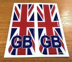 Domed Large Union Jack GB Vehicle Number Plate Stickers - HIGH GLOSS ...