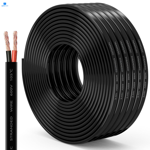 50 FT 16 Gauge Wire 2 Conductor Electrical Wire, 16 AWG Stranded PVC ...