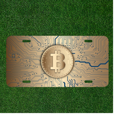 Custom Personalized License Plate Auto Tag With Bitcoin Symbol Design ...