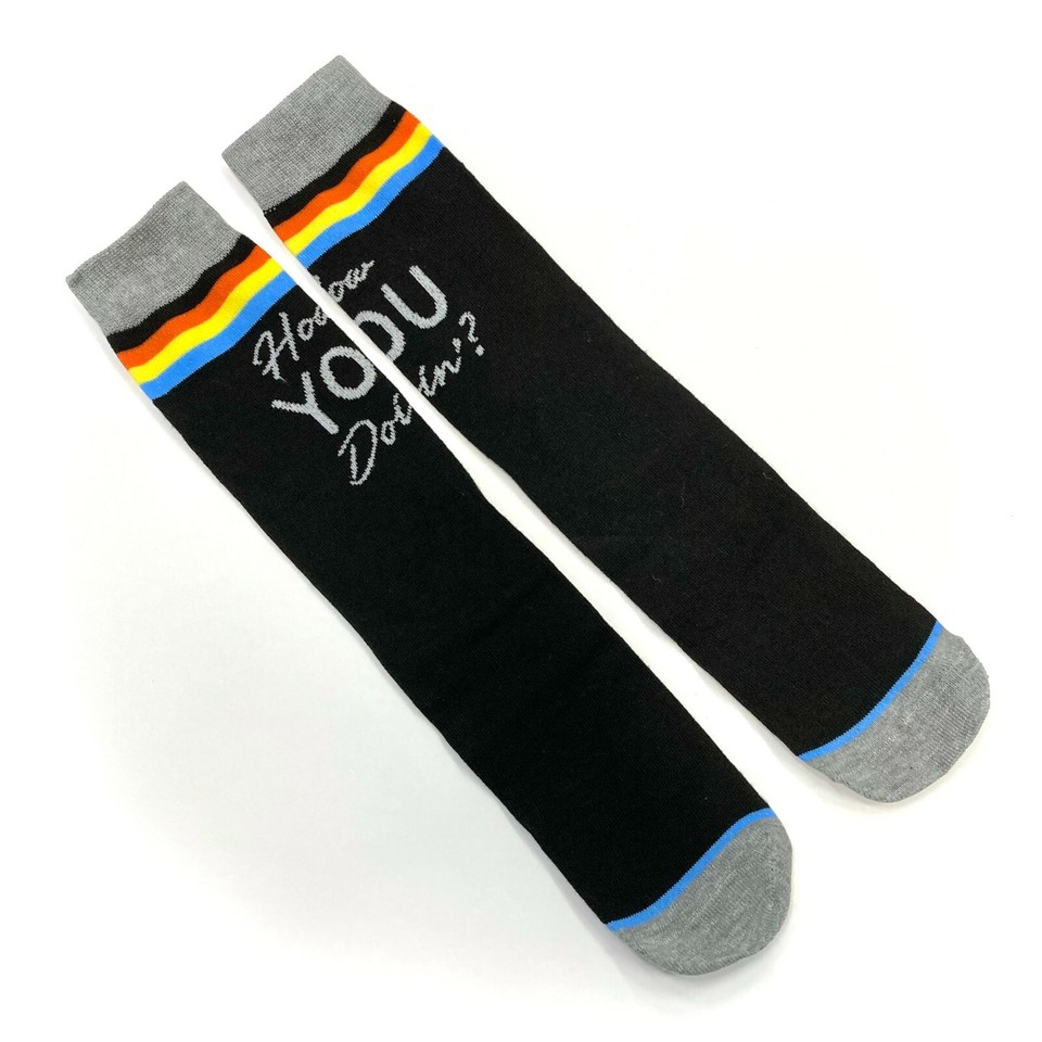FRIENDS TV SHOW SOCKS "HOW YOU DOIN?" quote slogan funny black gray ...