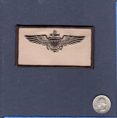 NAVAL AVIATOR WING US Navy USMC Desert Tan Squadron Name Tag Crew Patch ...