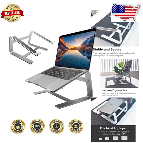 Premium Aluminum Macbook Riser Stand – Elevates Laptops 6" for Comfort ...
