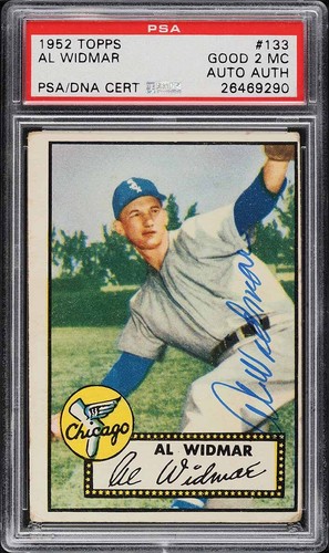 1952 Topps Baseball Al Widmar #133 MC PSA 2MC POP 2, ONLY 6 HIGHER RARE ...