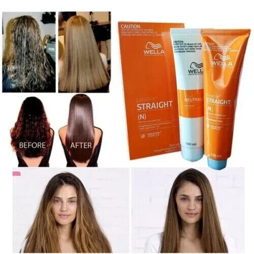 WELLA STRAIGHT (N) Hair Permanent Straightening Cream Intense Creatine ...