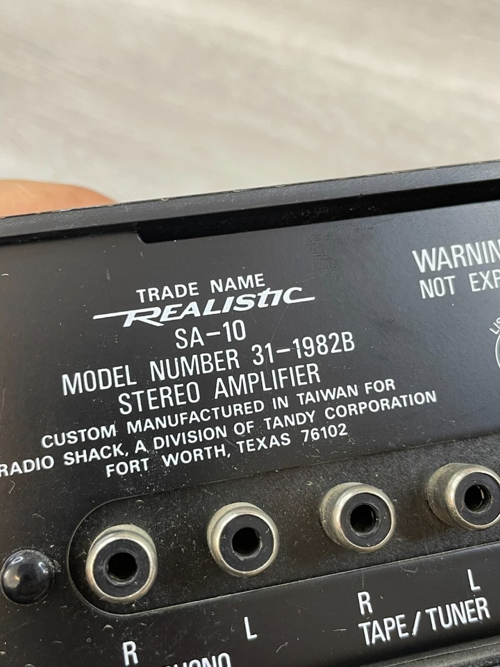 Realistic SA-10 31-1982B Black Solid State Phono Tape/Tuner Stereo ...