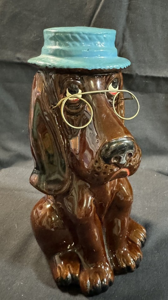 Vintage Enesco Droopy Hound Dog Coin Bank With Glasses And Blue Hat ...