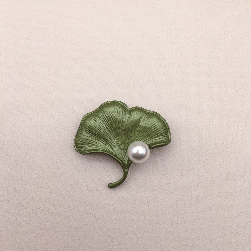 Vintage Green Color Plant Pearls Brooch Pin Flower Brooch For Women ...