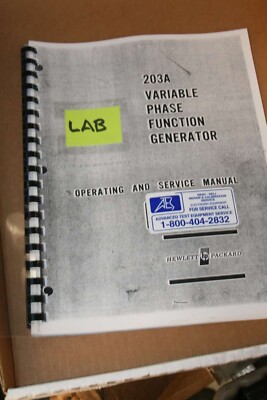 HP Hewlett Packard Variable Pase Function Generator 203A Operating Service Manua | eBay
