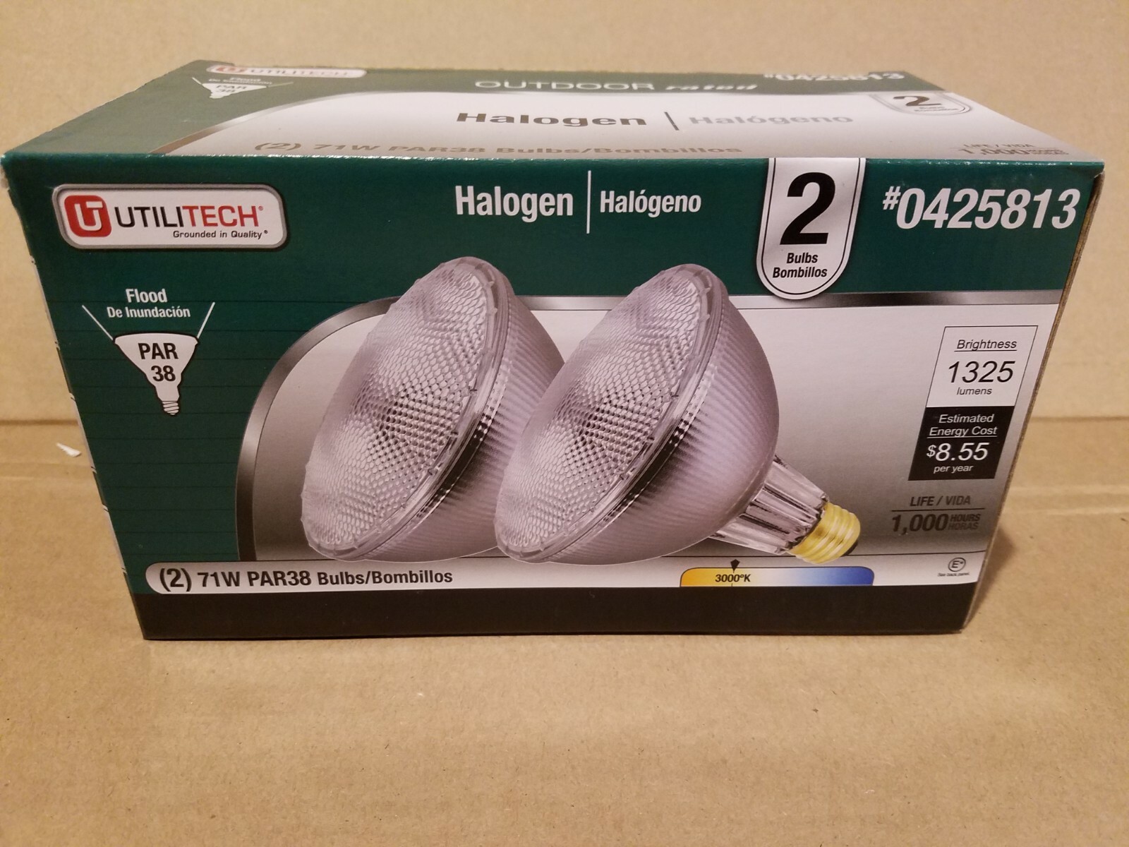 Utilitech Halogen Flood Light 71w Par 38 Bulbs 1325 Lumens #0425813 for ...