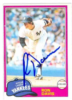 Ron Davis autographed baseball card (New York Yankees) 1981 O-Pee-Chee ...
