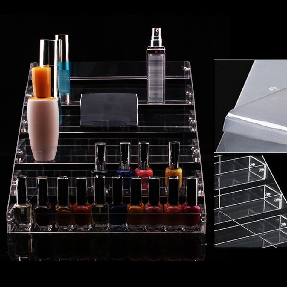 6 Tier Clear Acrylic Rack Perfume Makeup Ladder Display Stand Risers ...