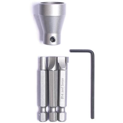 One-Way Screw Remover/Installer Set with Sleeve 3 Piece Tool Bits Power ...