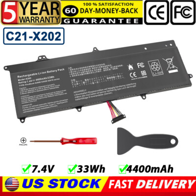 New Laptop Battery C21-X202 for ASUS VivoBook X202 X202E X201E S200E ...