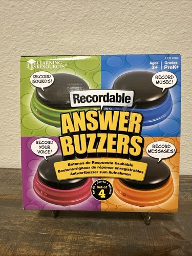 Learning Resources 4 Recordable Answer Buzzers Fun Activity Set ...