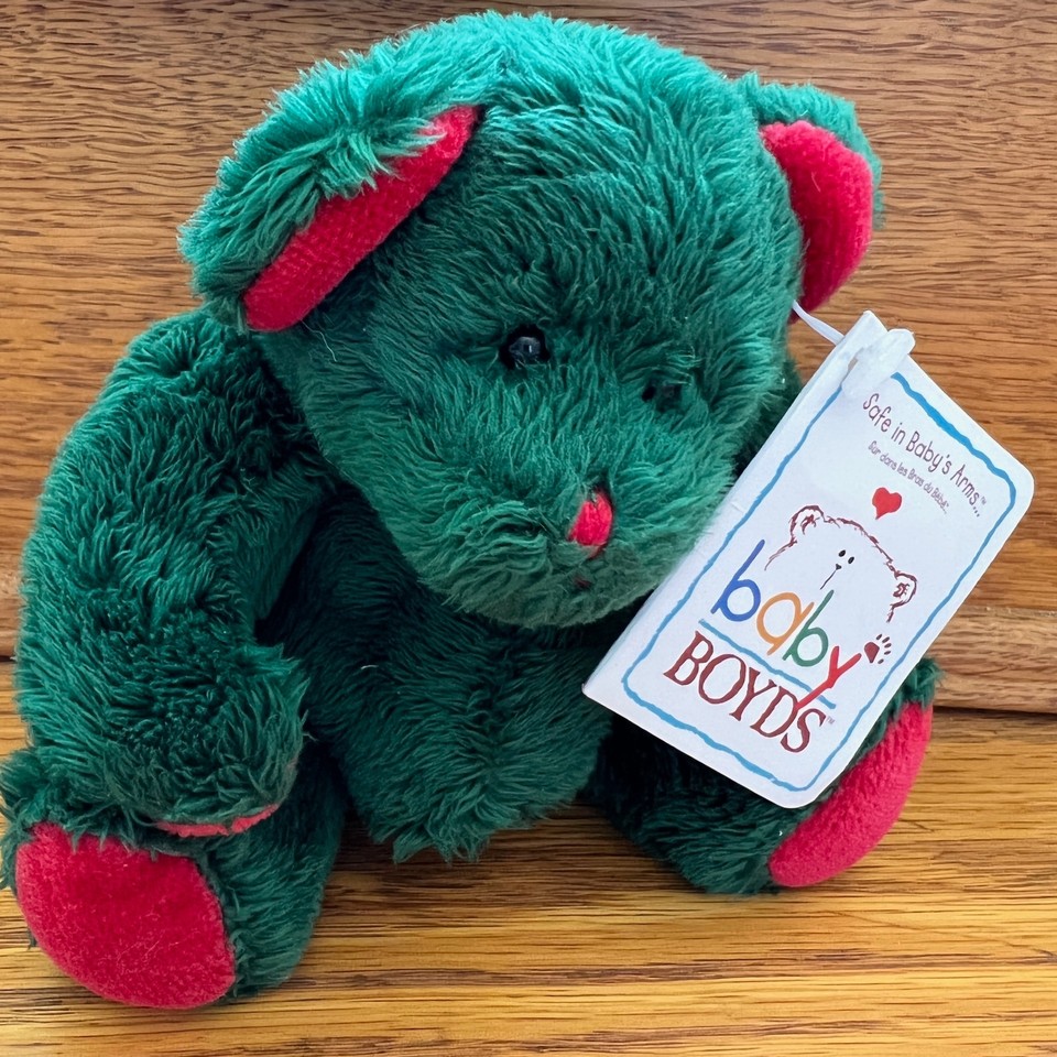 Boyds Bears 4 Inch Baby Boyds Christmas Plush "Jingle" Rattle Green Red ...