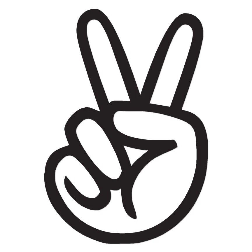 Peace Sign Hand Outline