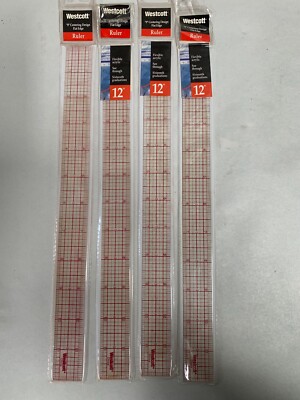Lot of 4 Vintage Westcott "0" Centering Design Flat Edge Ruler (A4) | eBay