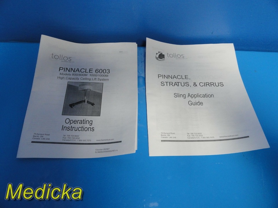 2013 The Medical Tollos PINNACLE 1000 Ceiling Mount Patient Lift (454Kg ...